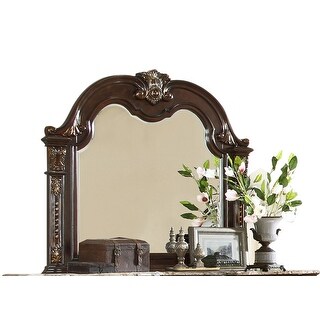 Roma Traditional Style Mirror made with Wood - Brown - Bed Bath ...