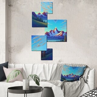 Designart "Mandala In The Sky Above The Valley" Landscape Mountains ...