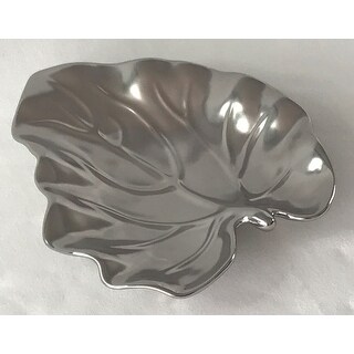 Botanic Collection Titanium Porcelain Matt silver leaf plate 9" - Bed ...
