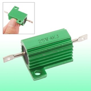 Chassis Mounted 25W 4K Ohm Aluminum Case Wirewound Resistor - Green ...