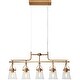 Haye Modern Gold Brass 5-Light Chandelier Seeded Glass Kitchen Island ...