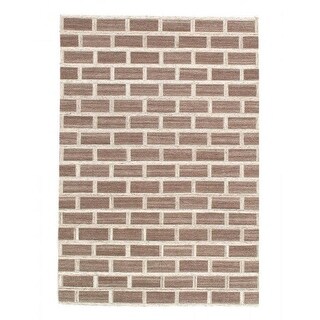 Canvello Handmade Studio Leather Modern Rug - 4' X 6' - Ivory - 16" X ...