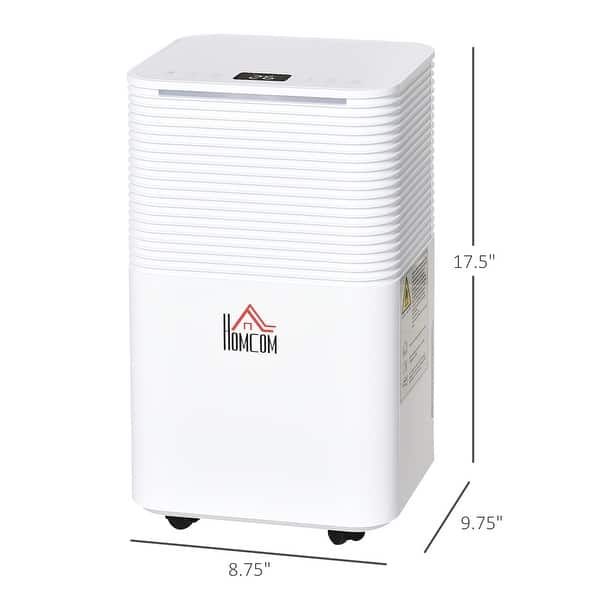HOMCOM 1500 Sq. Ft Portable Electric Dehumidifier For Home, Bedroom or ...