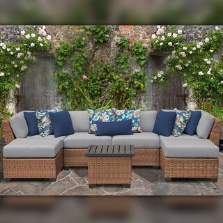 Delacora TKC-DPF-LAG07A Laguna Outdoor 7 Piece Conversation Set ...