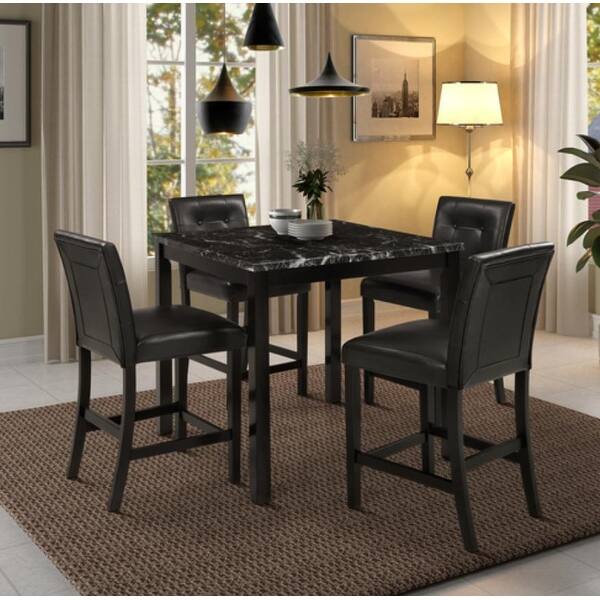 5 Piece kitchen table set with chairs in Black - Bed Bath & Beyond ...