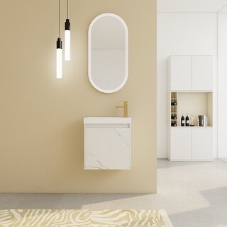 20'' Floating Wall-Mounted Bathroom Vanity with Resin Sink & Soft-Close ...