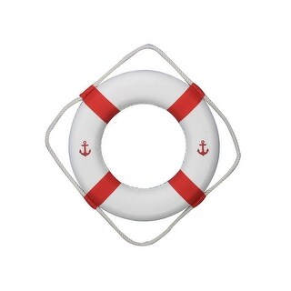 Classic White Decorative Anchor Lifering with Red Bands - Bed Bath ...