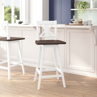 Commercial 360 Degree Swivel Wood Bar Height Stool - Bed Bath & Beyond ...