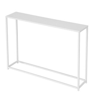 38" Rectangular Modern Metal Console Table in White - 54 x 84 - Bed ...