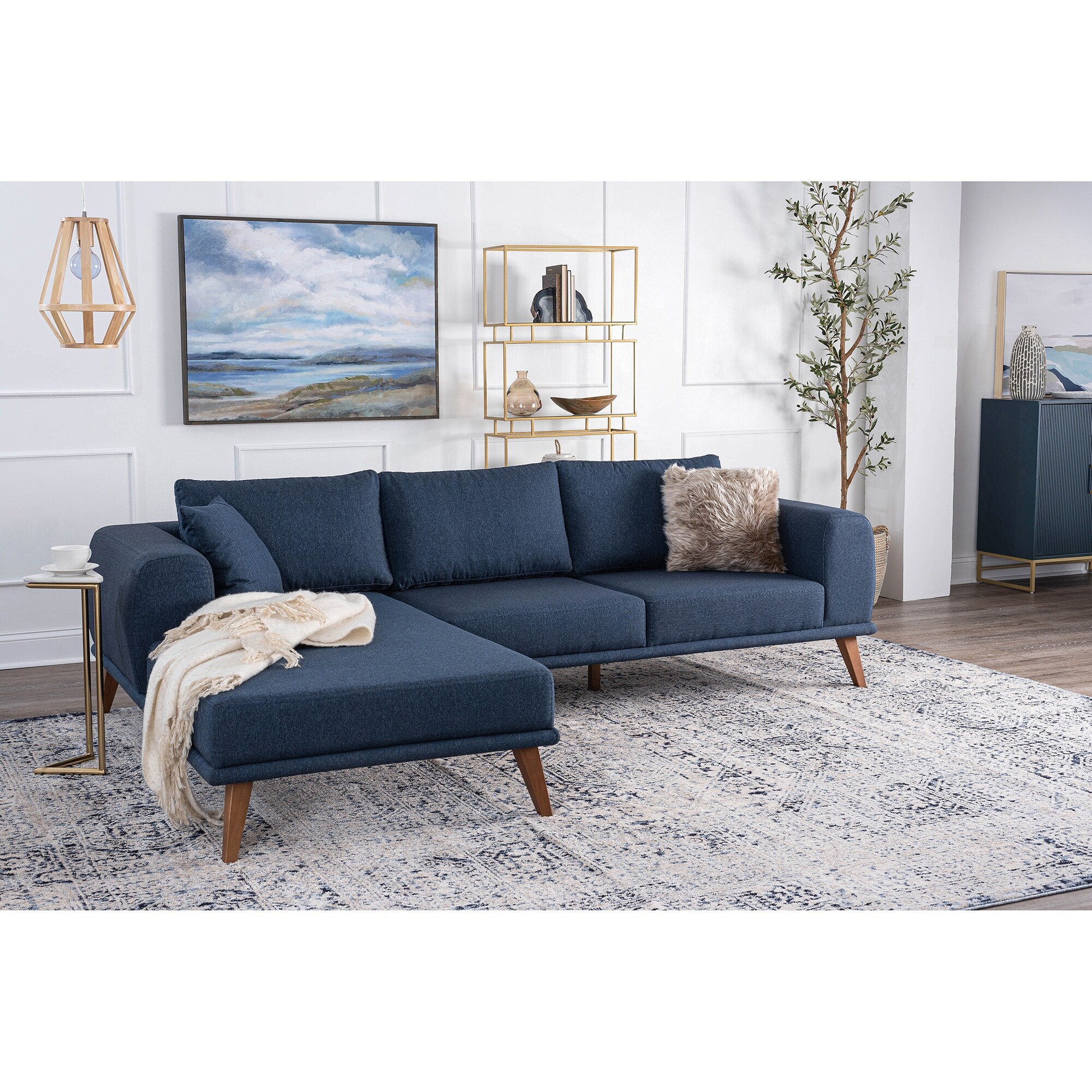 Blue sectional sofa macys store