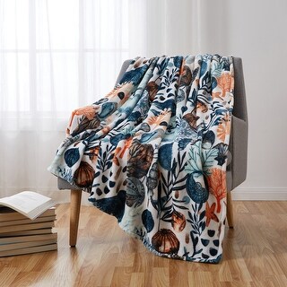 VCNY Home Ivory Coast Sea Life Plush Throw - Bed Bath & Beyond - 38210394