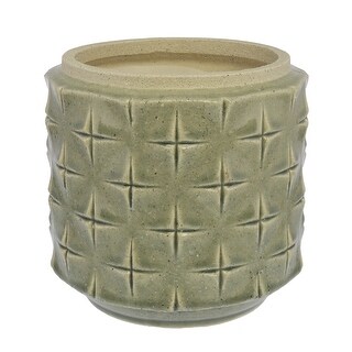 Round Textured Ceramic Cachepot, Large, Gray - Bed Bath & Beyond - 32662249