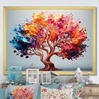 Designart "Colorful Interpretation Of An Oak Tree Magic II" Tree Oak ...
