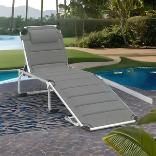 Outsunny Foldable Outdoor Chaise Lounge Chair, 5-Level - Bed Bath ...
