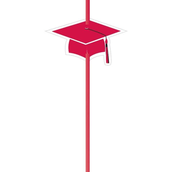 Club Pack of 72 Red Mortarboard Graduation Cap Hat Shaped Drinking ...