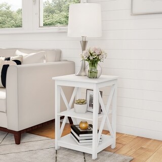 HomCom Wood X-side End Table - 15.5"L X 12"W X 22"H - On Sale - Bed ...