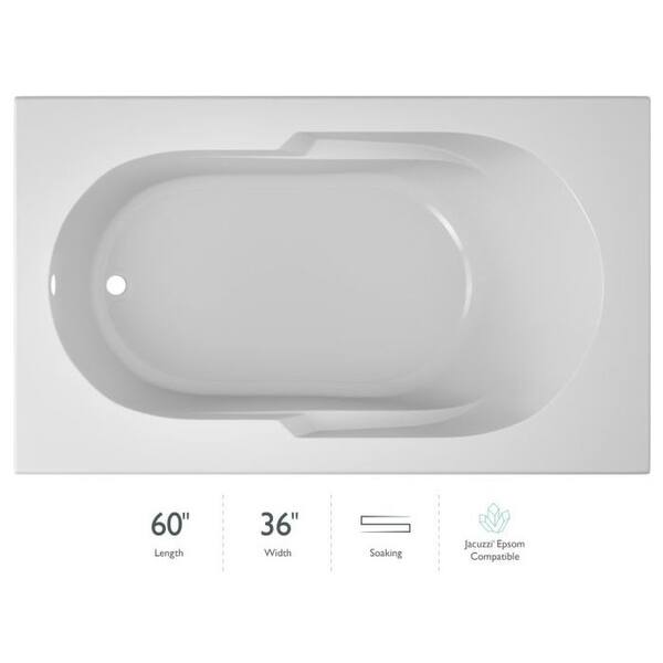 Jacuzzi Signature 60" Drop In Soaking Bathtub with Universal Drain ...