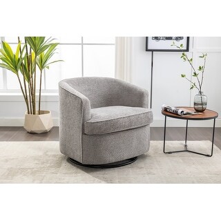 360 Degree Swivel Barrel Chair, Comfy Round Accent Sofa Chair with ...