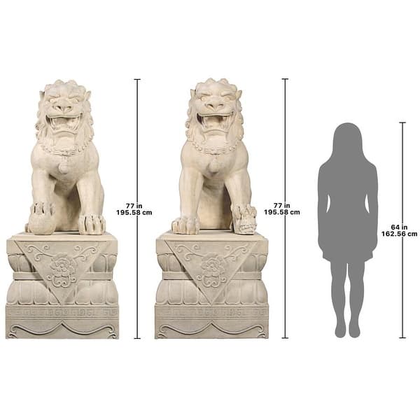 Design Toscano Set of Male & Female Foo Dogs with Bases - Bed Bath ...