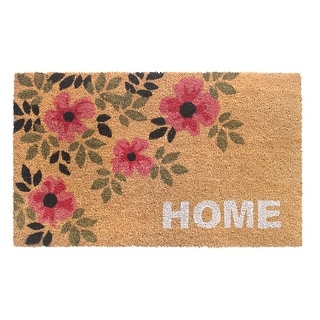 RugSmith Home Pink Floral Doormat, 18"x30" - Outdoor Welcome Mat - Bed ...