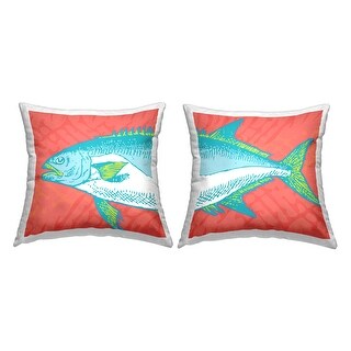 Stupell Vivid Tuna Aquatic Fish Printed Throw Pillow Design by George ...
