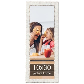 10x30 White Rustic Birch Wood Panoramic Frame with UV Acrylic, Foam ...