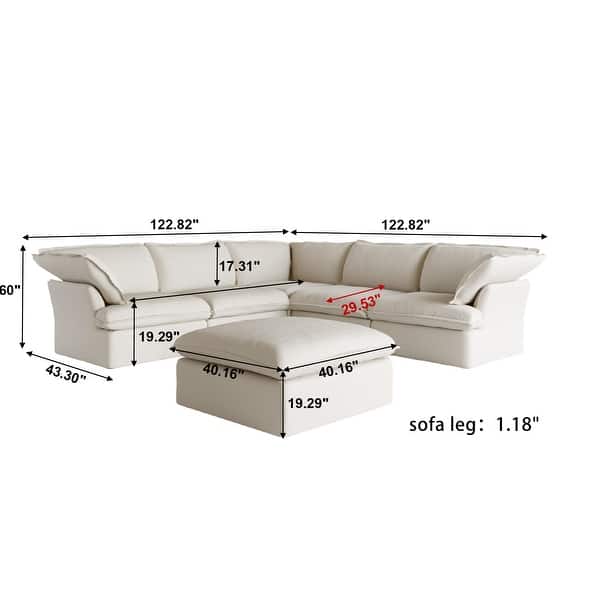 6-Piece Upholstered Sectional Corner Sofas - Bed Bath & Beyond - 37884280
