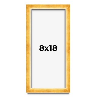 8x18 Shadow Box Frame Gold | 1.625 Inches Deep Real Wood Traditional ...