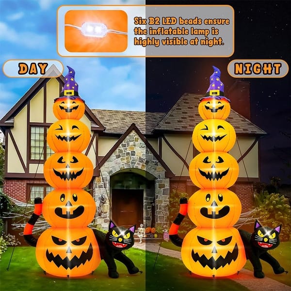 jack o lantern cat inflatable
