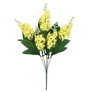 Set of 12 Yellow Artificial Stock Flower Stem Bush Bouquet 15in - 15" L ...