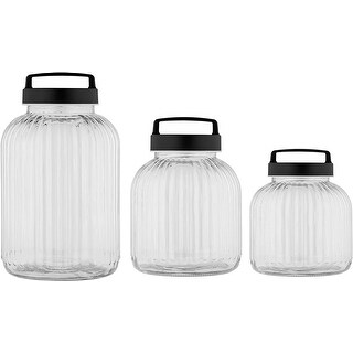 Amici Home Canister Franklin Glass Collection Set of 3 - Bed Bath ...