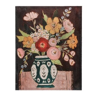 MDF & Canvas Wall Décor with Flowers in Vase, Multi Color © - Bed Bath ...