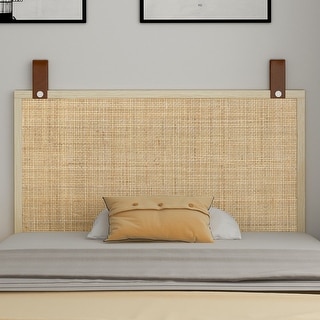 Natural Twin Headboard Rattan Wood Panel Wall Mounted - Bed Bath ...