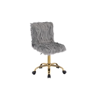 Faux Fur Office Chair Swivel Ergonomic Chairs Adjustable Executive ...