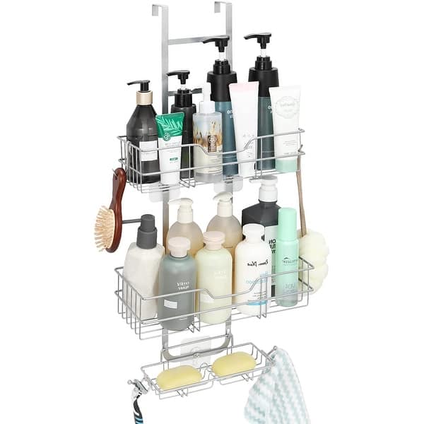 Over The Door Shower Caddy with Hooks - Bed Bath & Beyond - 37186953