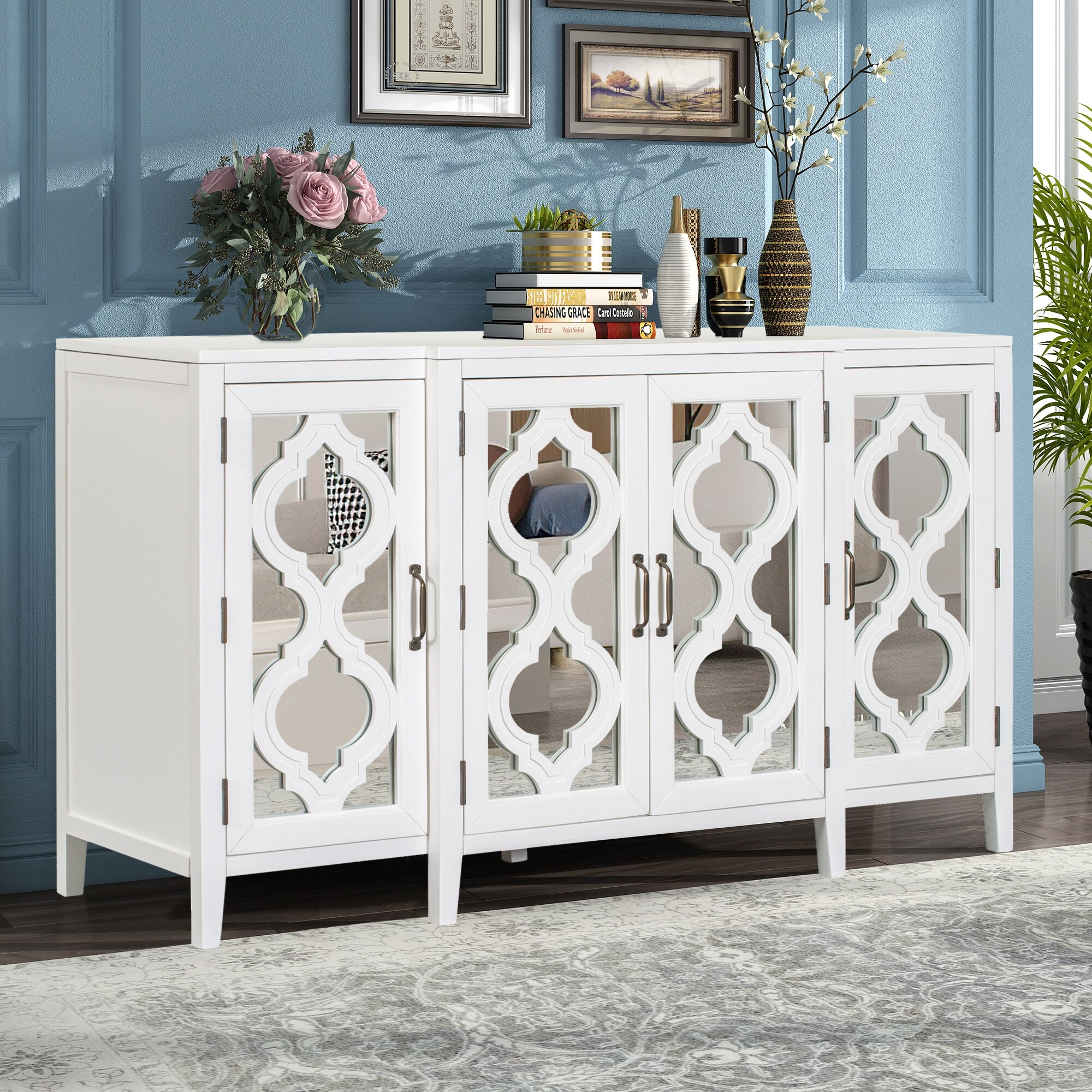 Contemporary mirrored sideboard store