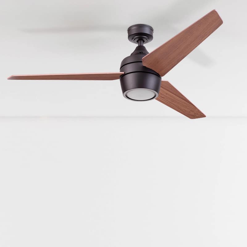 52" Honeywell Eamon Brushed Nickel Modern Indoor LED Ceiling Fan with ...