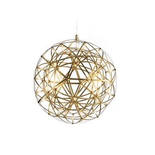 42-Light Round Gold Metal Frame LED Ceiling Fixture - Bed Bath & Beyond ...