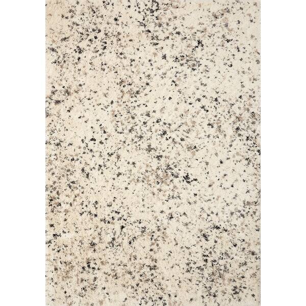 Miley Collection - Beige/Cream/Grey Spotted Shaggy Rug - Bed Bath ...