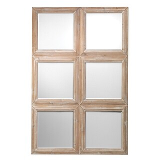Mirror with MDF Window Pane Design Frame, Distressed Brown - Bed Bath ...