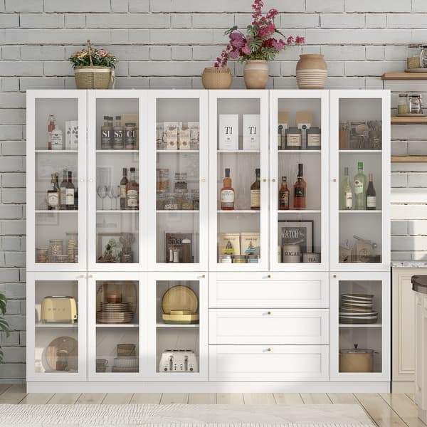 Modular Kitchen Utility Buffet,Large Cupboard Pantry Display Case - Bed ...