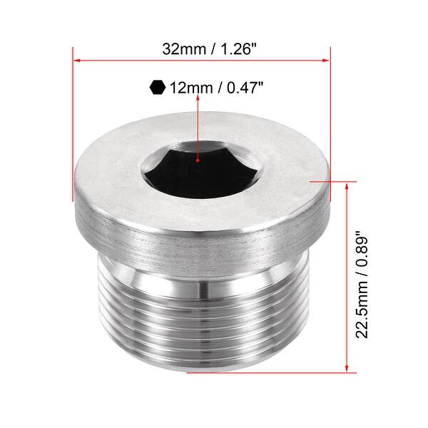 Stainless Steel Inner Hex Head M27x1.5 Pipe Fitting Plug - Bed Bath ...