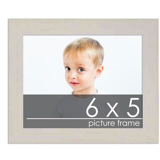 6x5 Traditional White Washed Complete Wood Picture Frame with UV ...