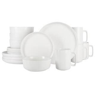 16-Piece Round White Stoneware Dinnerware Set - Bed Bath & Beyond ...