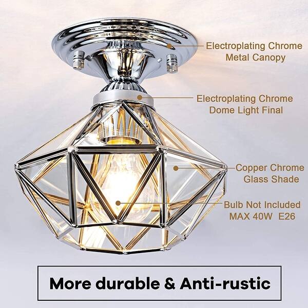 Modern pointed star ceiling light fiture glass flush mount ceiling lamp ...