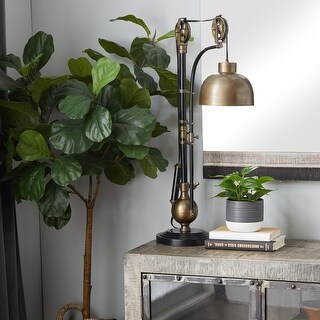 Black Aluminum Metal Pulley Room Table Lamp - 9 x 18 x 31 - Bed Bath ...