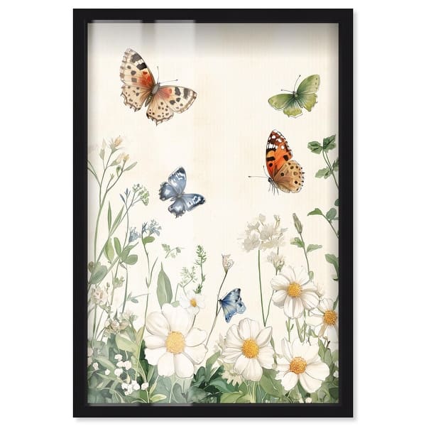 Meadow Dance of Wings Floral Wall Decor Shadowbox Print by Art Remedy ...
