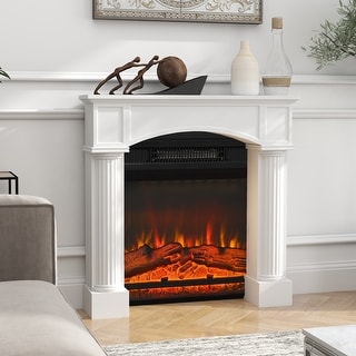 HOMCOM Modern Fireplace Mantel, Freestanding Fireplace Surround for ...
