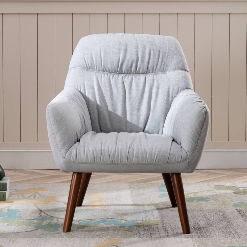 Corvus Cumbria Mid-century Linen Arm Chair - Overstock - 34197830