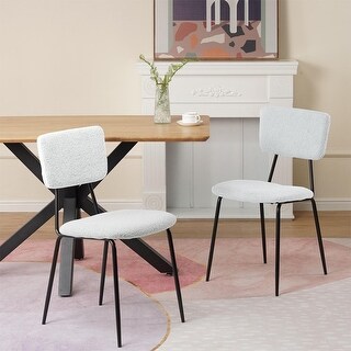 Dining Room Chairs Set of 2, Modern Feature Chairs with Faux Plush ...